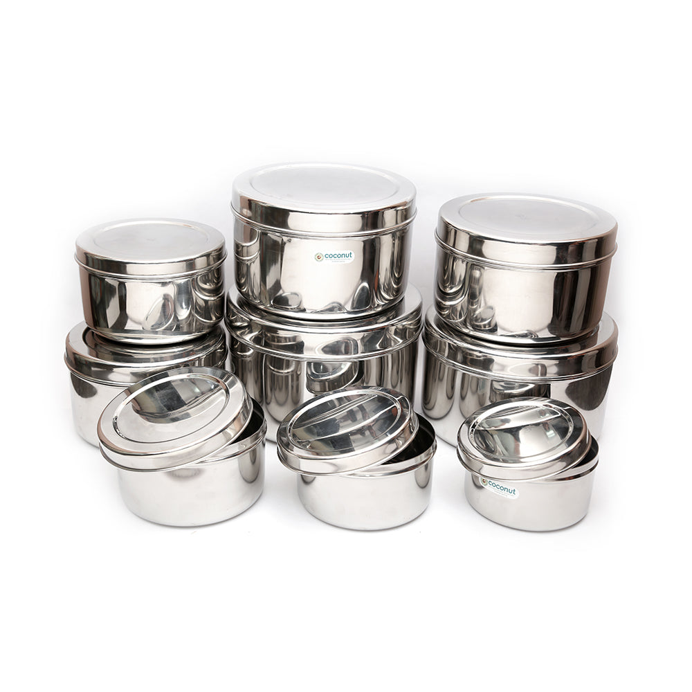 Coconut Stainless Steel Betha Dabba - Food Grade, Strong, 22Gauge, Stu – Coconut Store