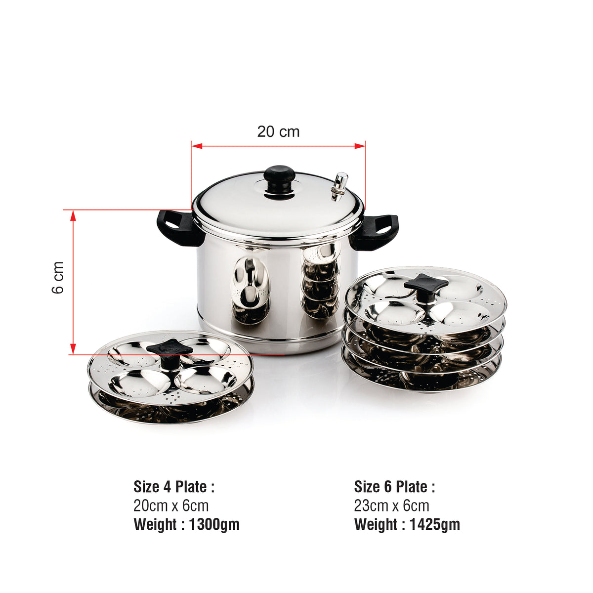 Coconut Stainless Steel Triply Idli Cooker - Heavy Gauge, Thick bottom ...