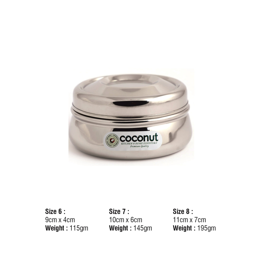 Coconut Stainless Steel Dhanush Dabba - Food Grade, Strong, Heavy Gaug – Coconut Store