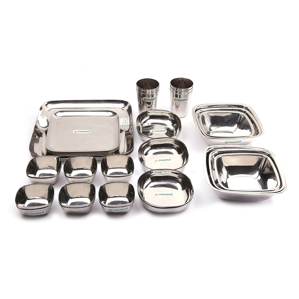 Coconut Stainless Steel Square Dinner Set / Dinnerware/Lunch Set/Plate ...