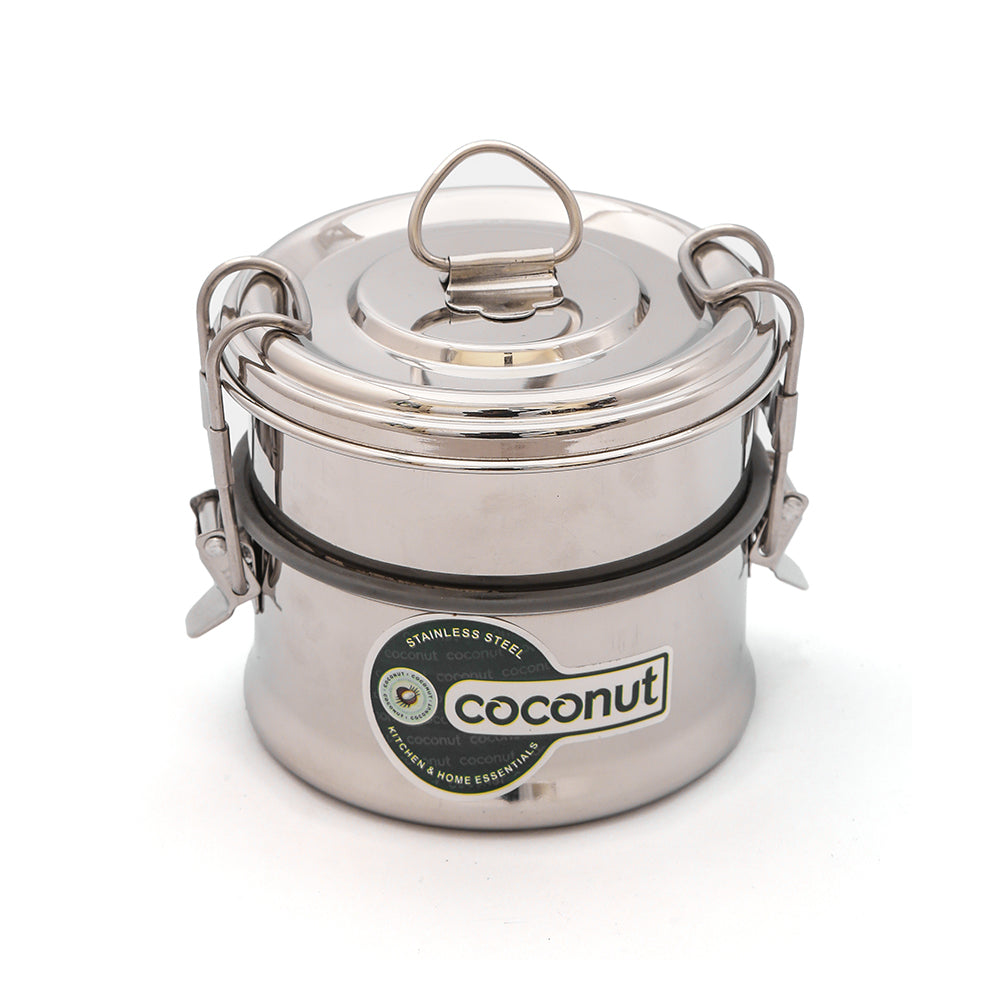 Coconut Stainless Steel Leakproof Double Decker Lunch Box - 1 Unit (2 ...
