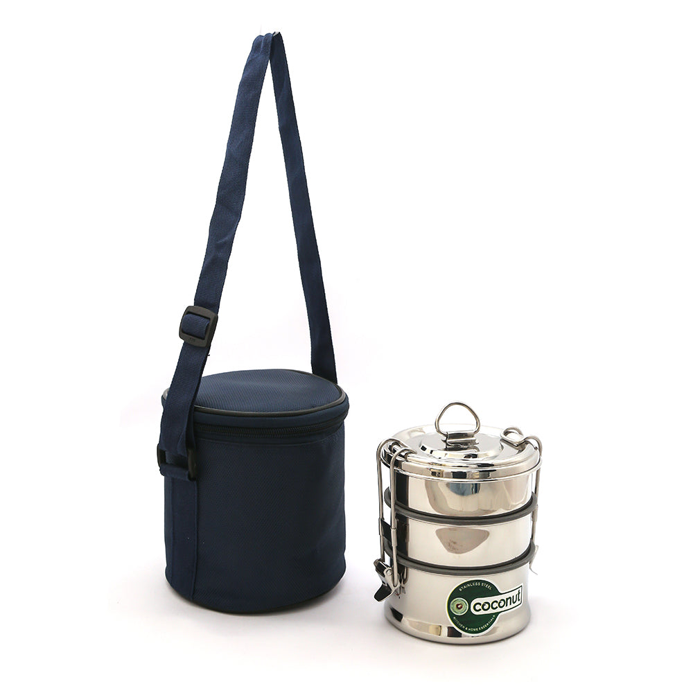 Coconut Stainless Steel Leakproof Triple Decker Lunch Box - 1 Unit (3 ...
