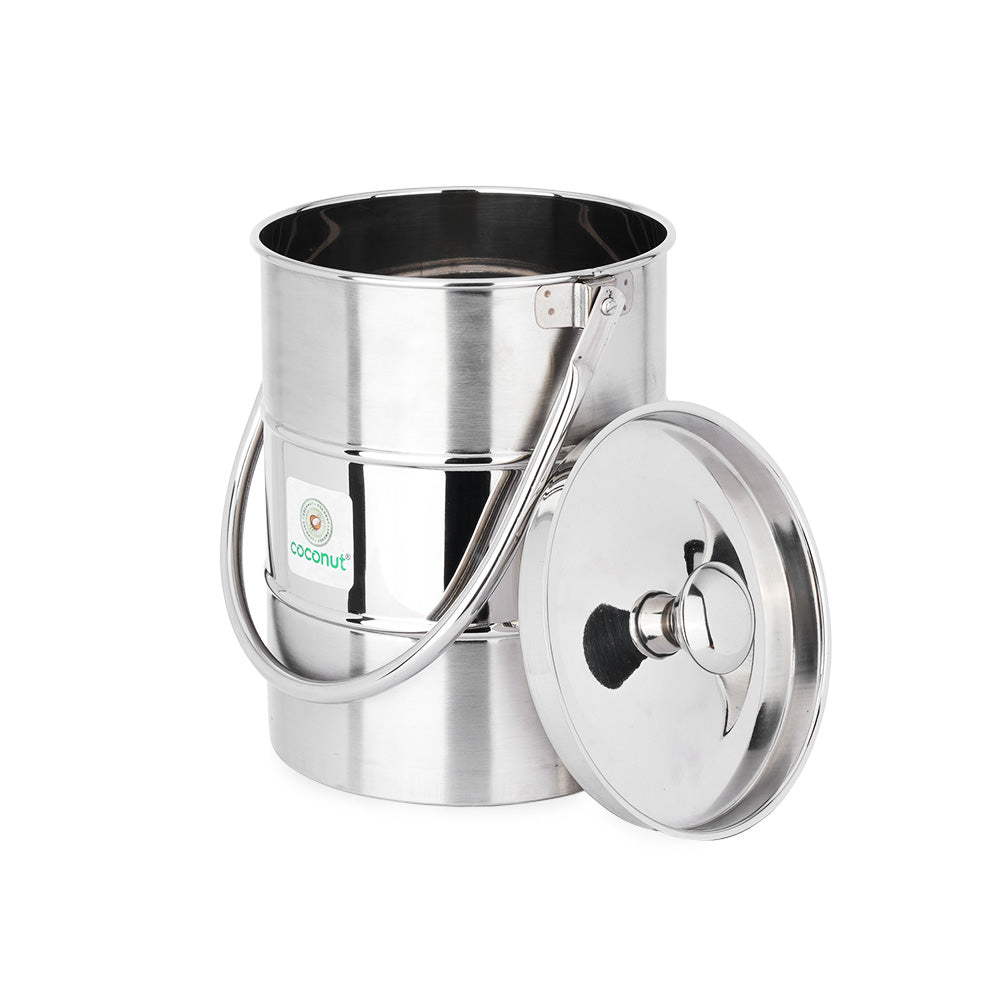 Coconut Saturn Stainless Steel Milk Can/Oil Can Storage with Pipe Hand ...