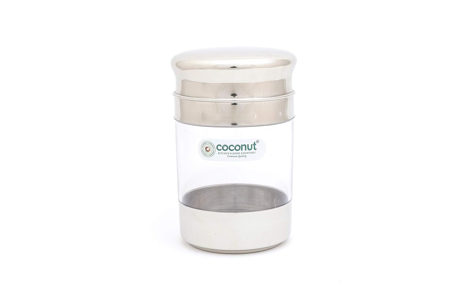 Coconut Stainless Steel Crystal Canister - Transparent Canister / Stor ...