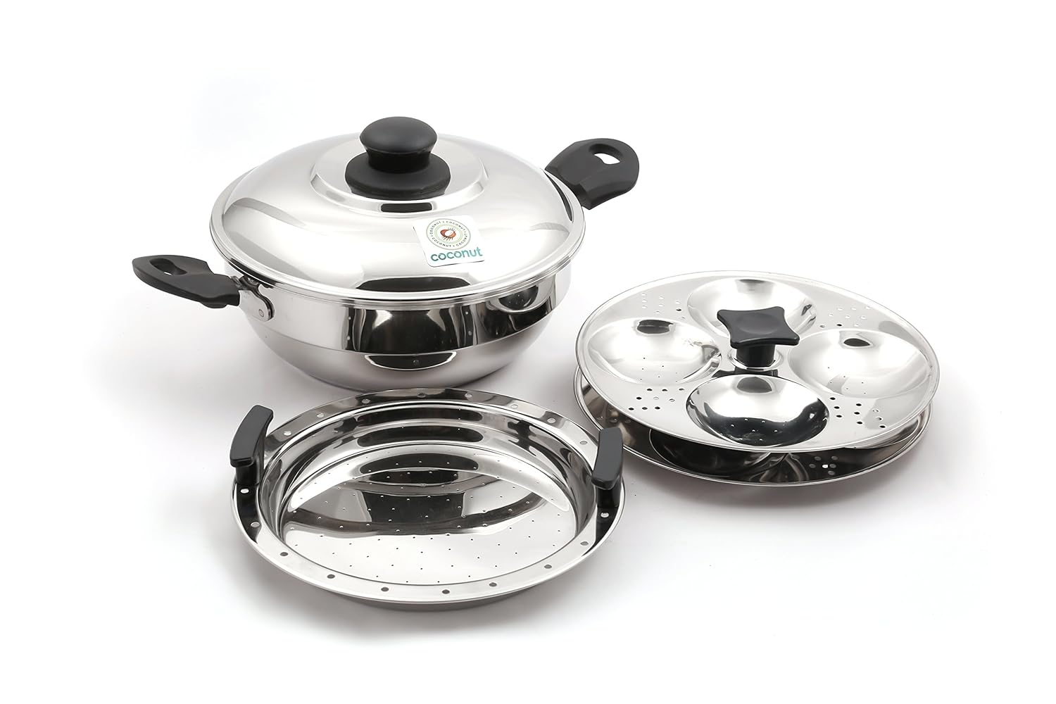 Coconut Stainless Steel Multipurpose Steamer -Idli Steamer with dhokla ...