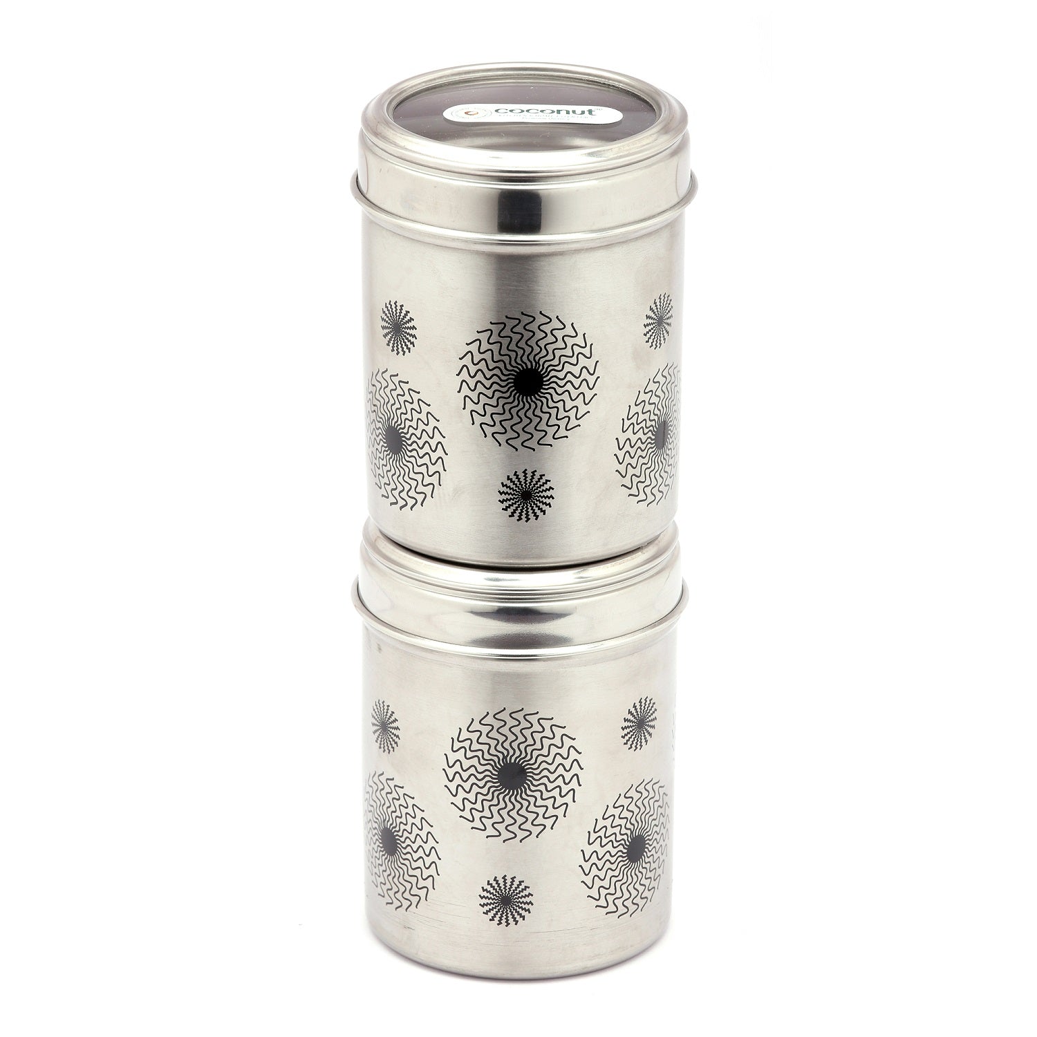 Coconut Stainless Steel Freedom Canister - Round Deep Dabba with C-thr ...
