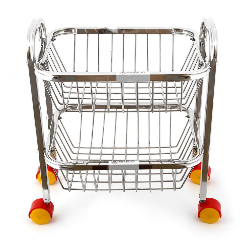 Coconut Stainless Steel - 2 Layer Fruit & Vegetable Kitchen Trolley wi ...