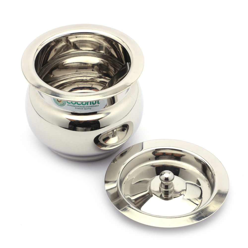 Coconut Stainless Steel Ghee Pot/Oil Pot/Pickle Pot no.1 - 1 Unit ...