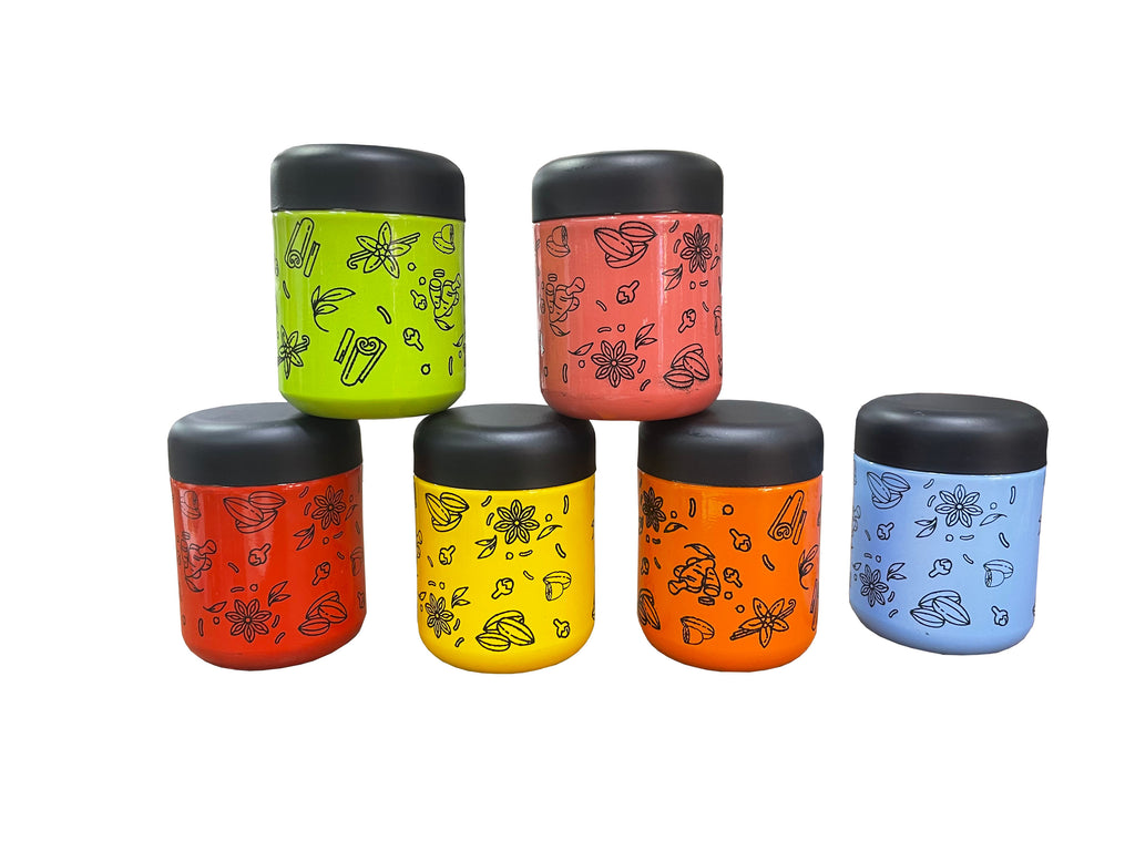 Coconut Stainless Steel - Multi Color Small Canisters | Jars | Storage ...