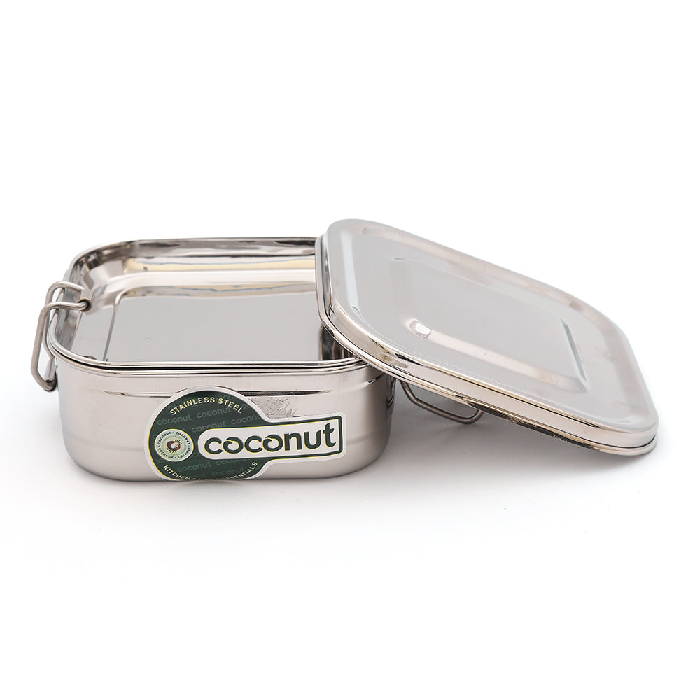 Coconut Stainless Steel Square Lunch Box with Plate - 1 Unit – Coconut ...