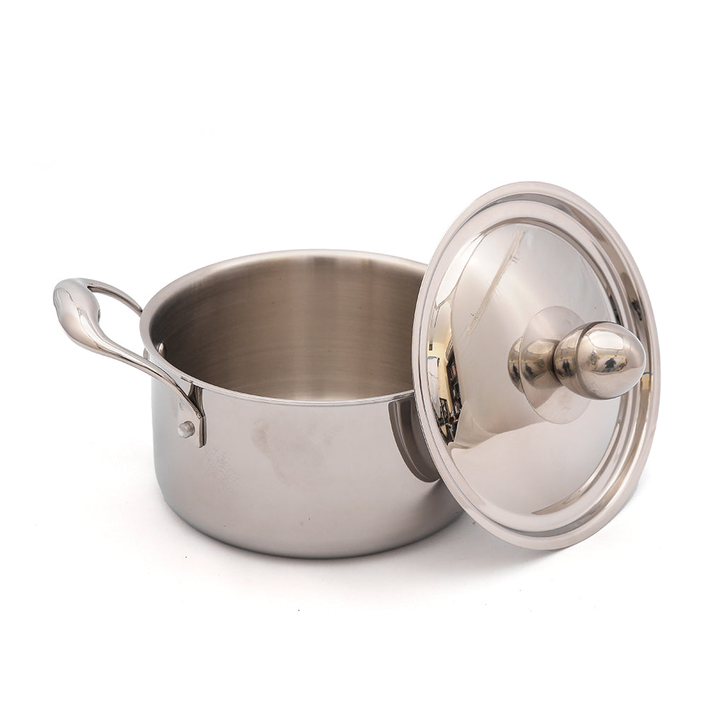 Coconut Triply Cookpot Stainless Steel Saucepot with Stainless Steel L ...