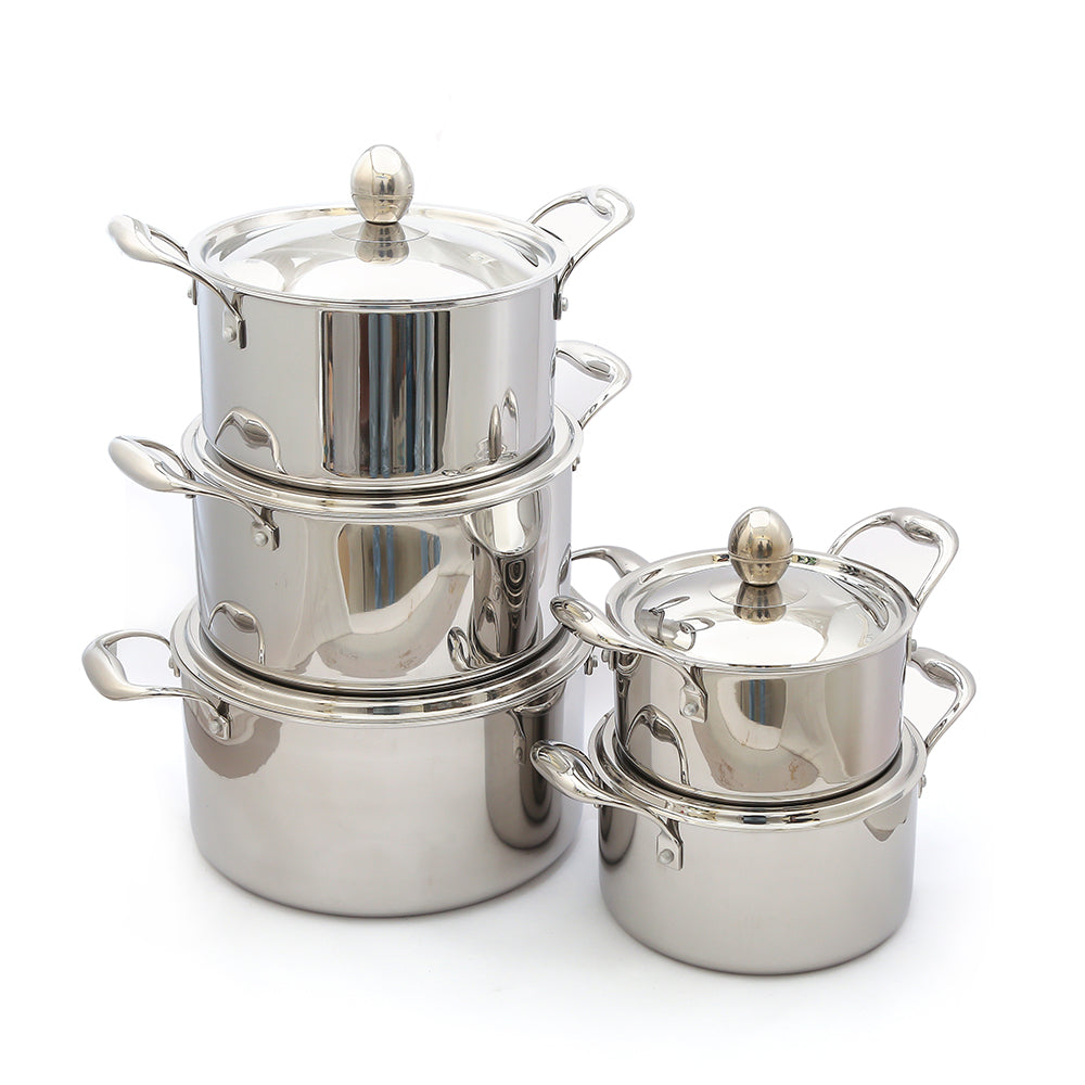 Coconut Triply Cookpot Stainless Steel Saucepot with Stainless Steel L ...