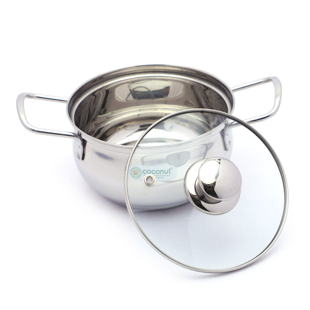 Coconut Stainless Steel Capsulated Bottom Pride Handi With Glass Lid F ...