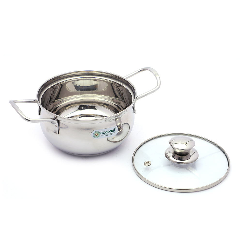 Coconut Stainless Steel Capsulated Bottom Pride Handi With Glass Lid F ...