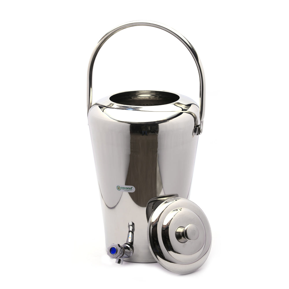 Coconut W3 Stainless Steel Vertical Water Pot/Container with Tap - 1 P ...