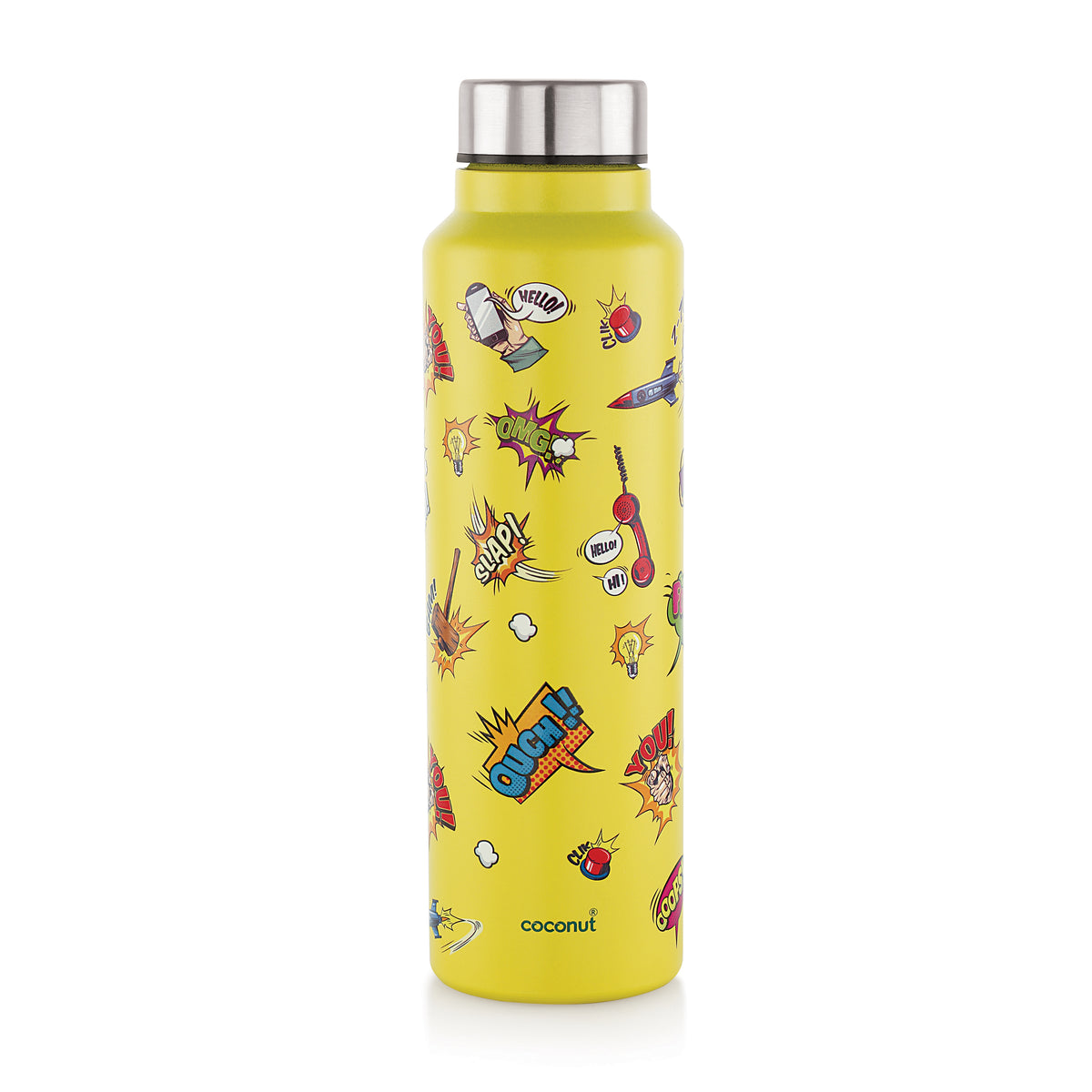 Coconut Crayon Stainless Steel With Colour Design Coating Water Bottle ...