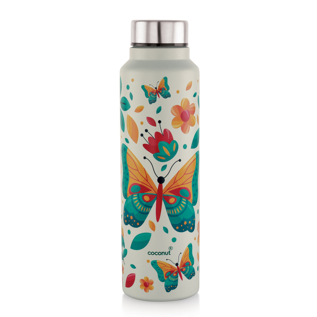 Coconut Crayon Stainless Steel With Colour Design Coating Water Bottle ...
