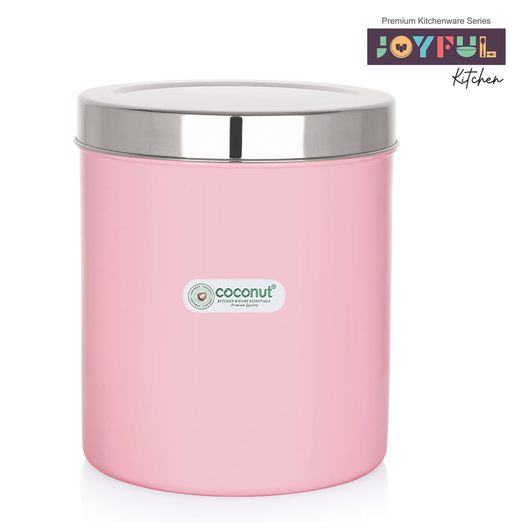 Coconut JK Stainless Steel Round Canisters|Dabba|Storage Containers Fo ...