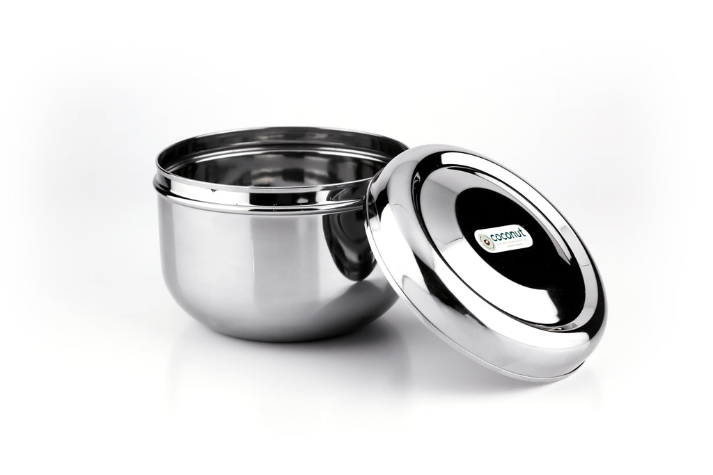 Coconut Stainless Steel S18 Capsule Puri Dabba - 1 Unit, Silver – Coconut Store