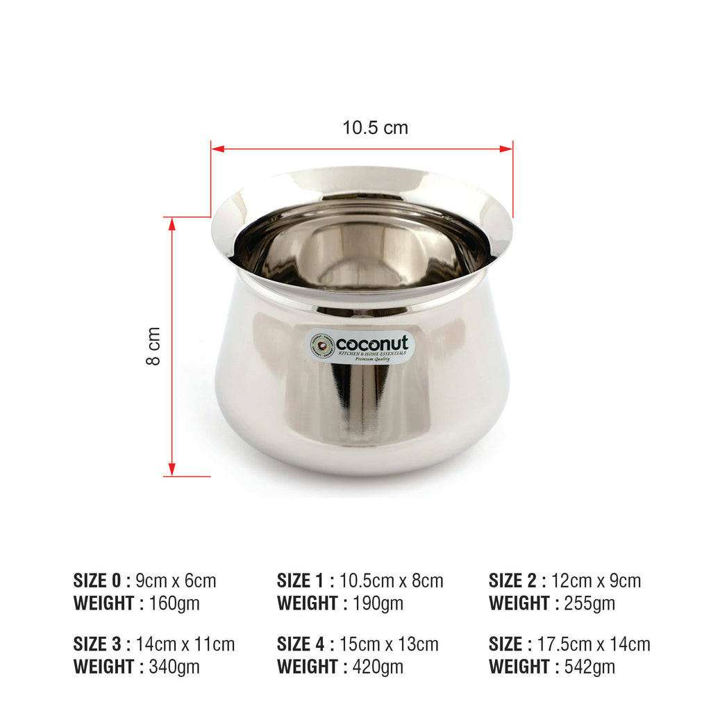 Coconut Stainless Steel Temple Handi/Cookware- Set of 4 – Coconut Store