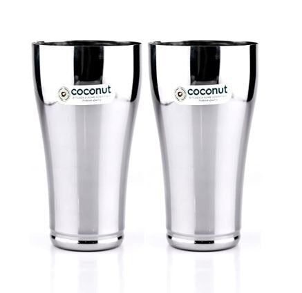 Coconut Stainless Steel Lassi Glasses Set Of 2 - Capacity 650ml each ...