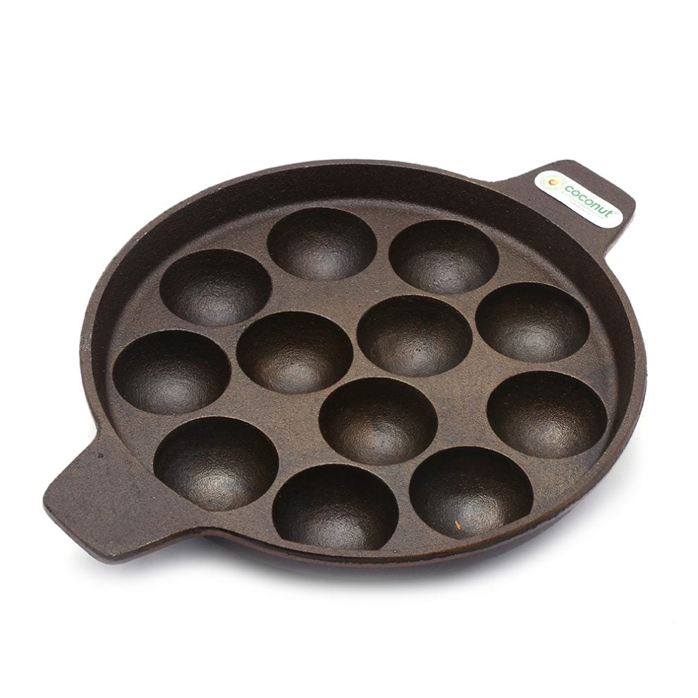 Coconut Cast iron paniyarakkal/Paniyaram Pan/Paddu Maker 12pit/Appam P ...