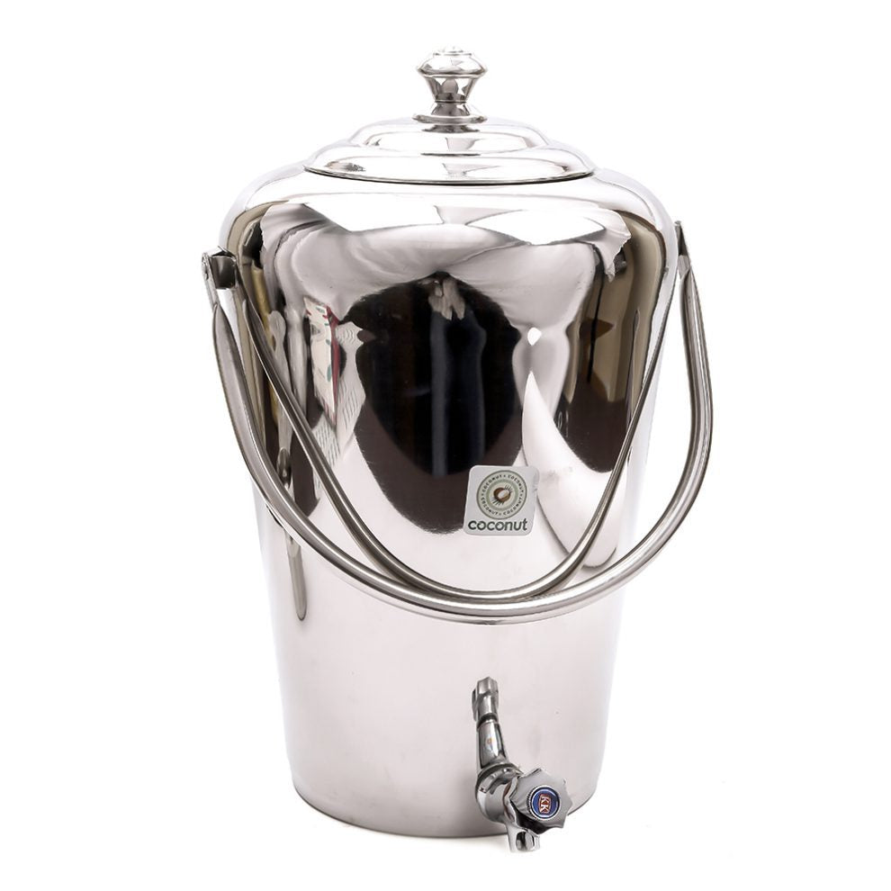 Coconut W3 Stainless Steel Vertical Water Pot/Container with Tap - 1 P ...