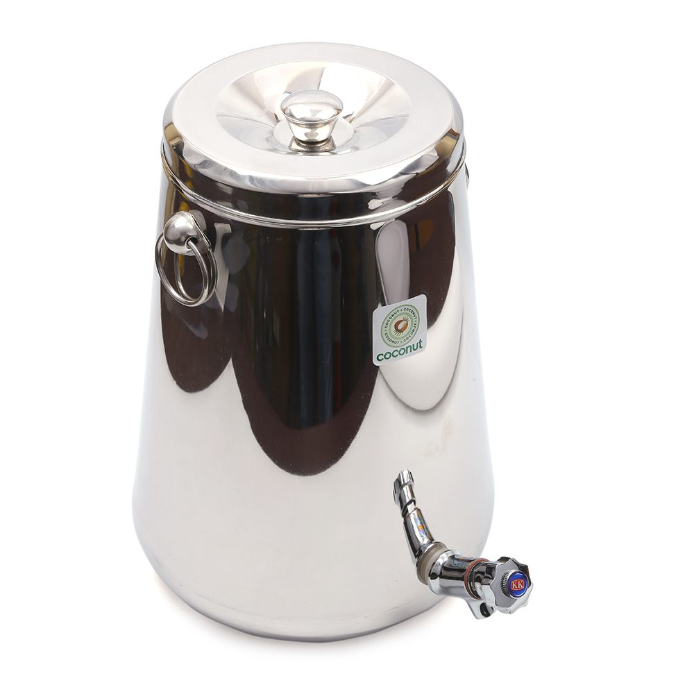 Coconut W2 Stainless Steel Vertical Water Pot/Container with Tap - 1 P ...