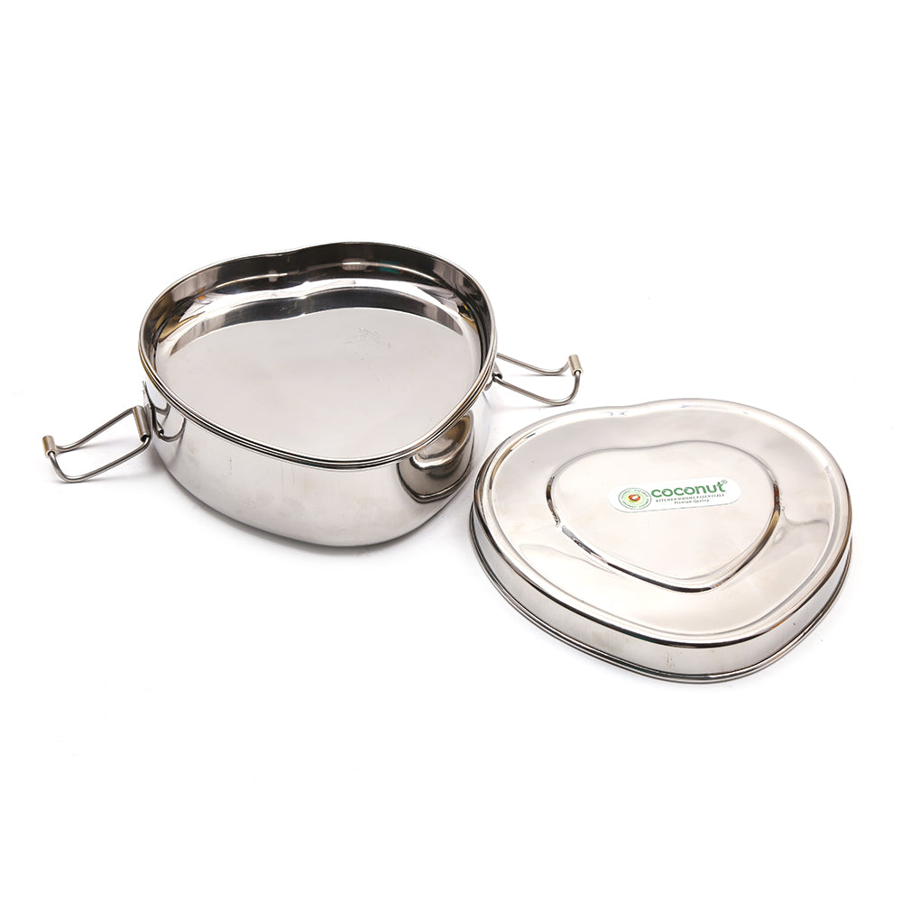 Coconut Stainless Steel - Heart Shape Lunch Box with Plate | Ideally u ...