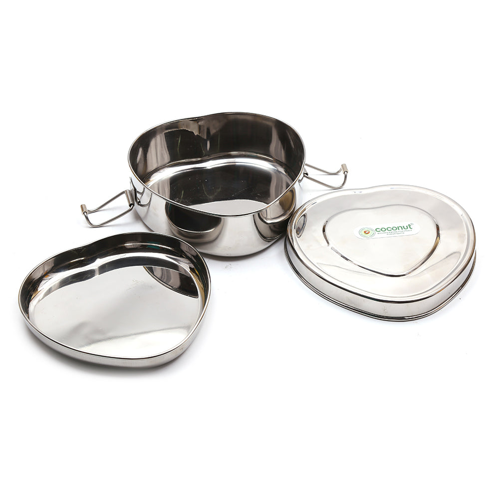 Coconut Stainless Steel - Heart Shape Lunch Box with Plate | Ideally u ...