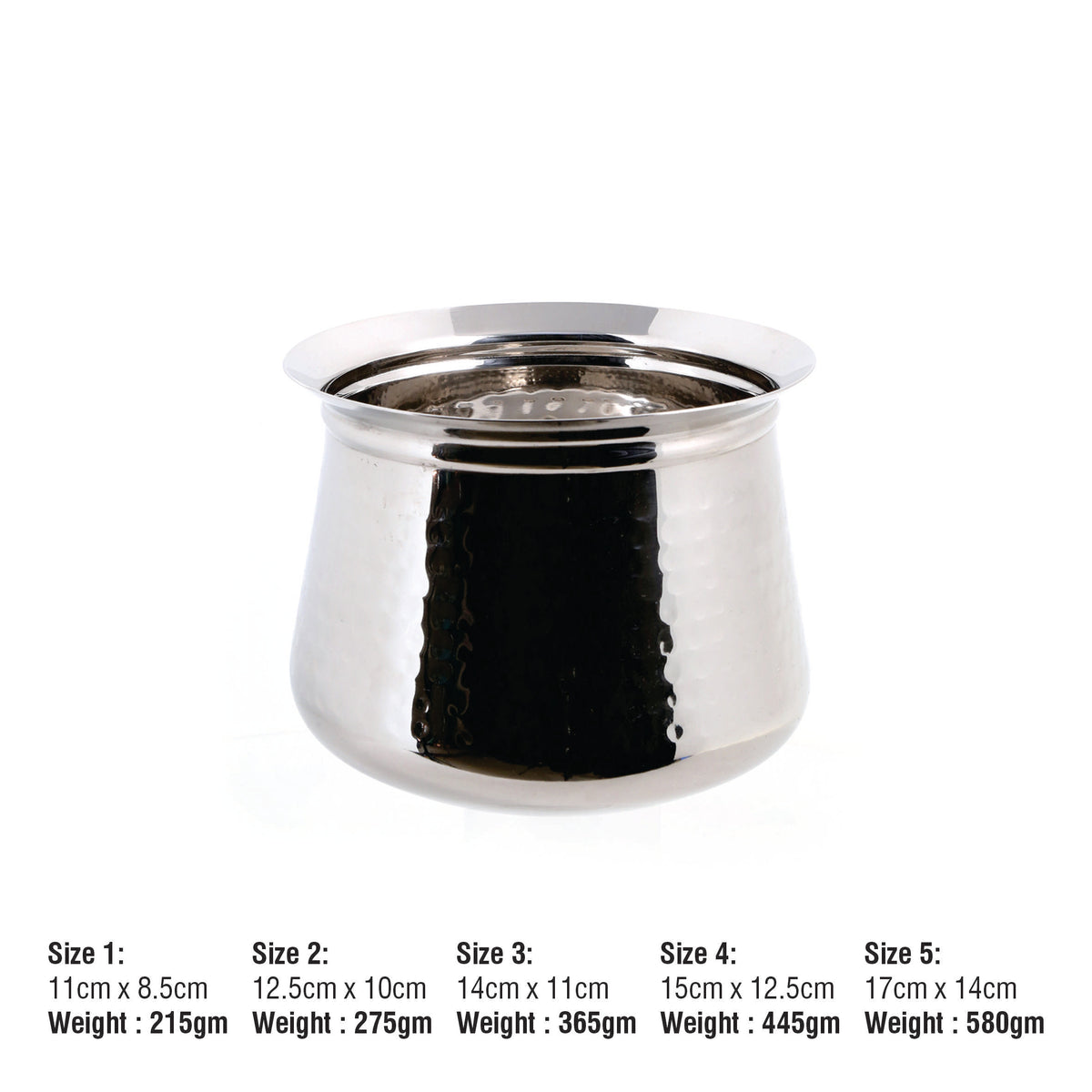 Coconut Stainless Steel Radiant Hammered Handi - Cook n Serve, Gas n S ...