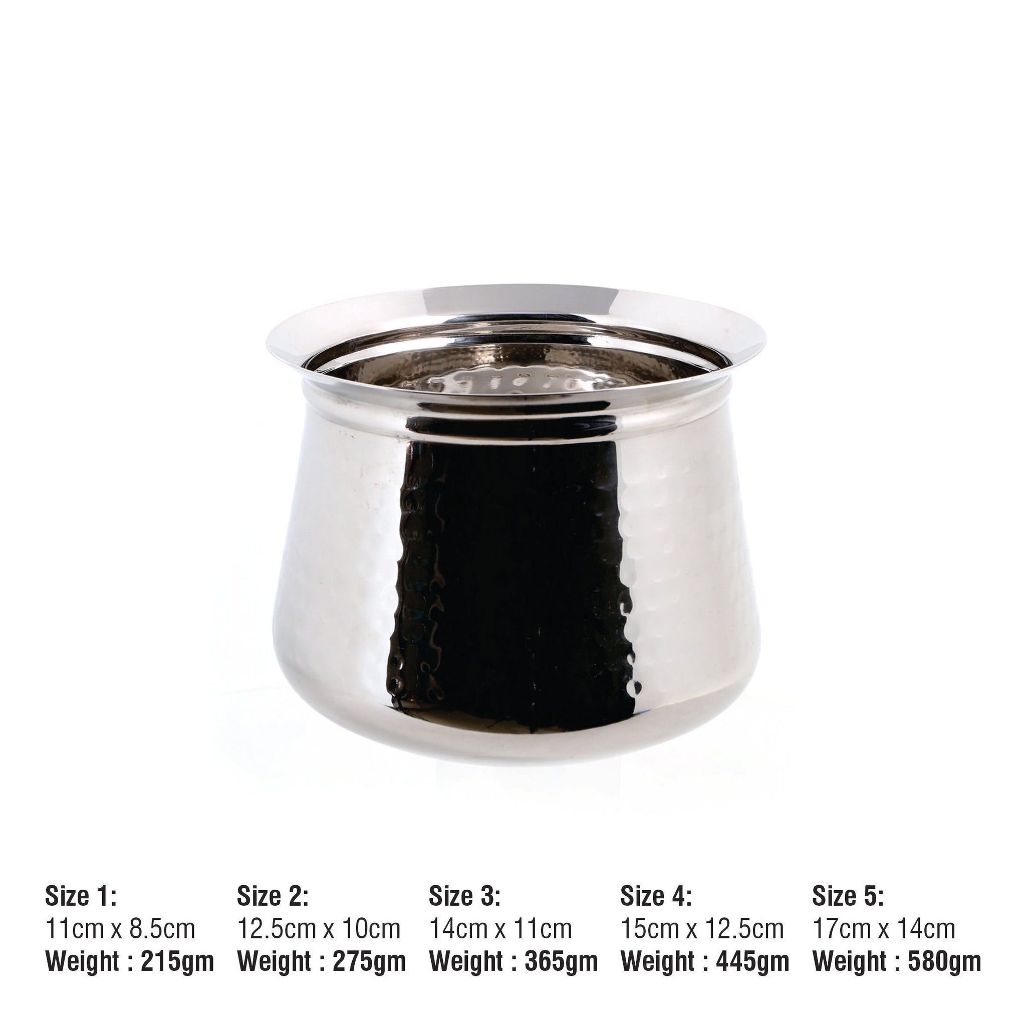 Coconut Stainless Steel Radiant Hammered Handi - Cook n Serve, Gas n S ...