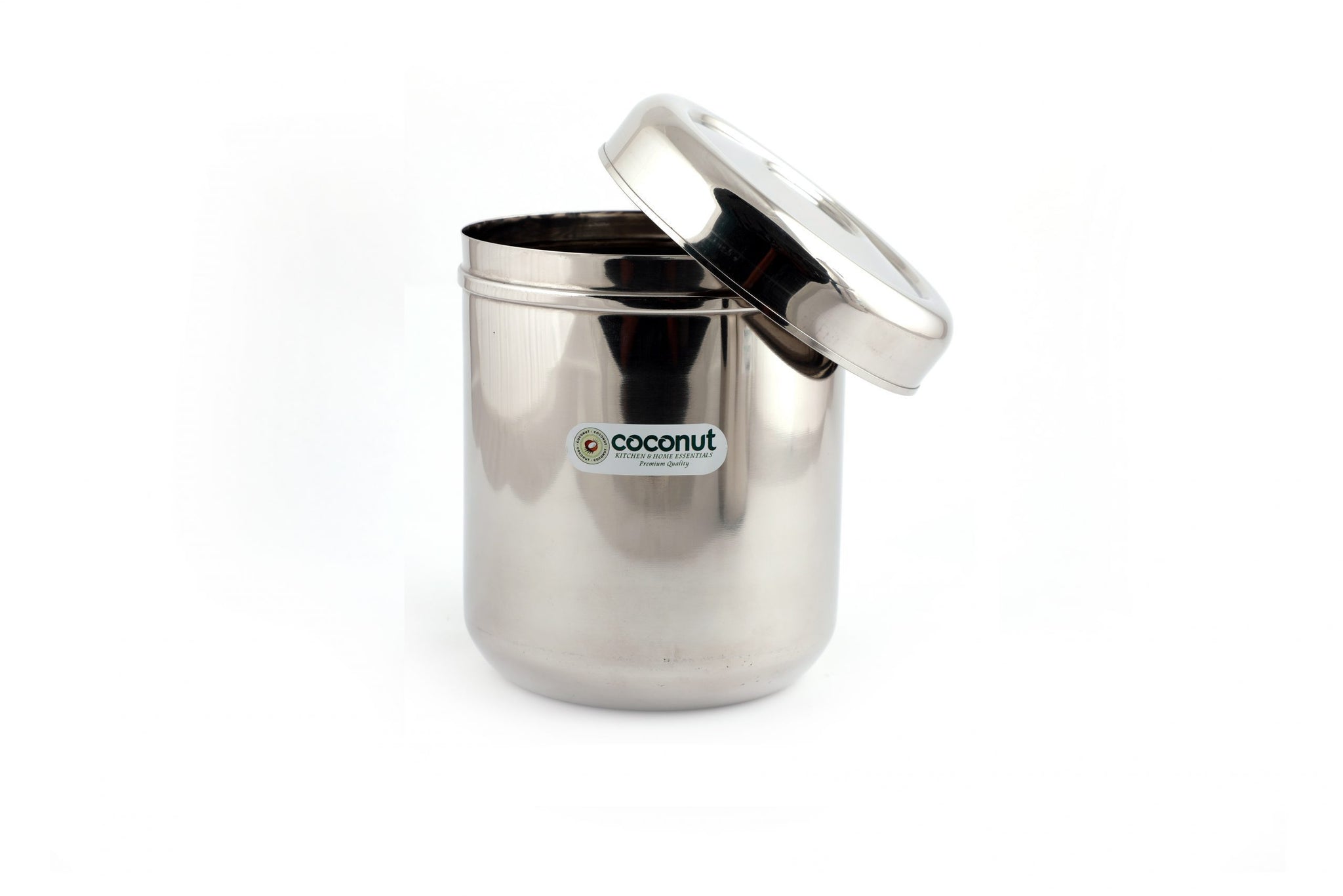 Coconut Stainless Steel Curve Deep Dabba/Container/Storage/Canister ...