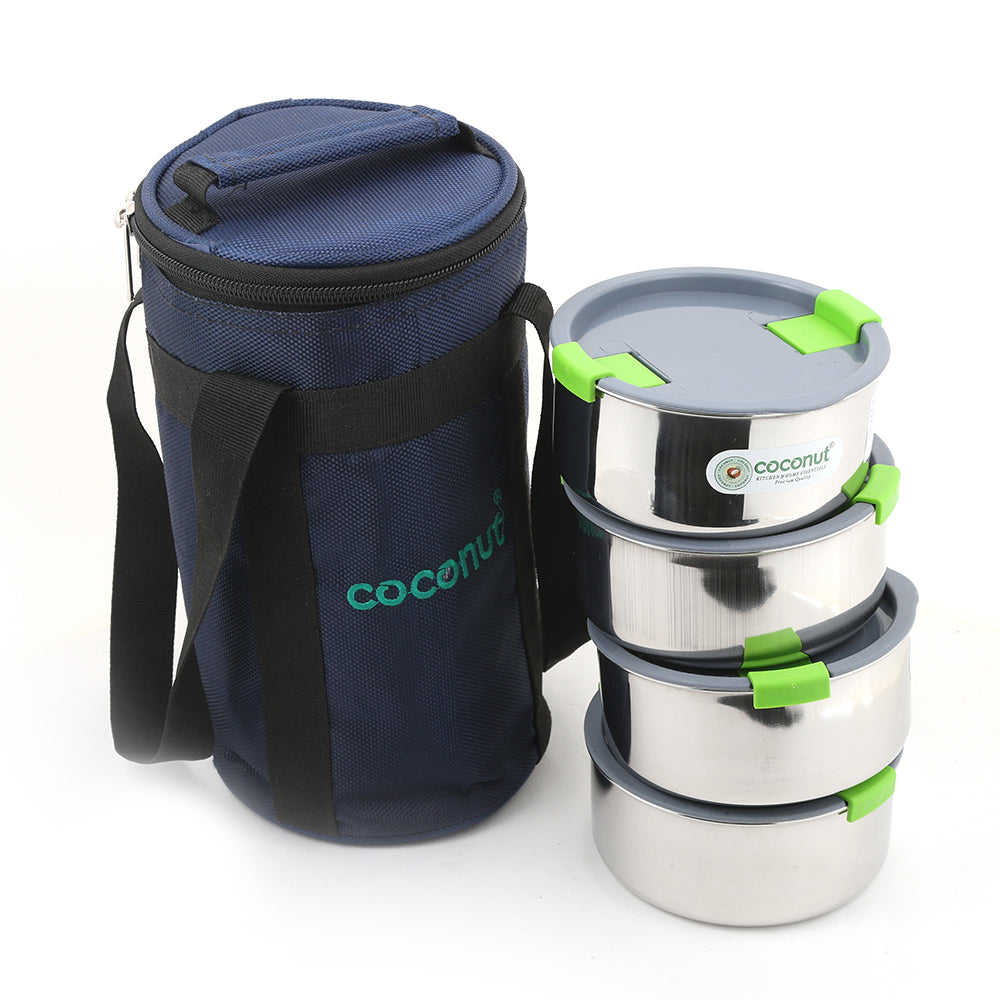Coconut Stainless Steel Food Panda Lunch Box Set - Set of 4 - S40 ...