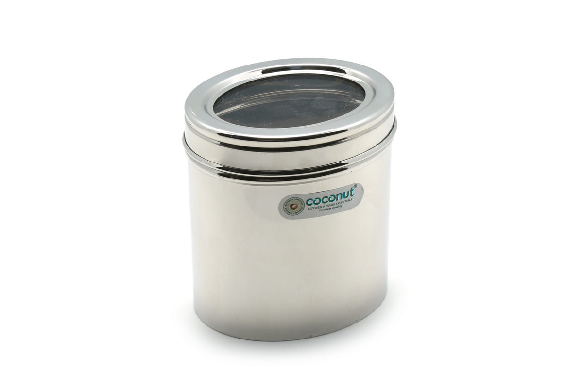 Coconut Stainless Steel E22 Oval Container/Canister/Storage Box / Squa ...