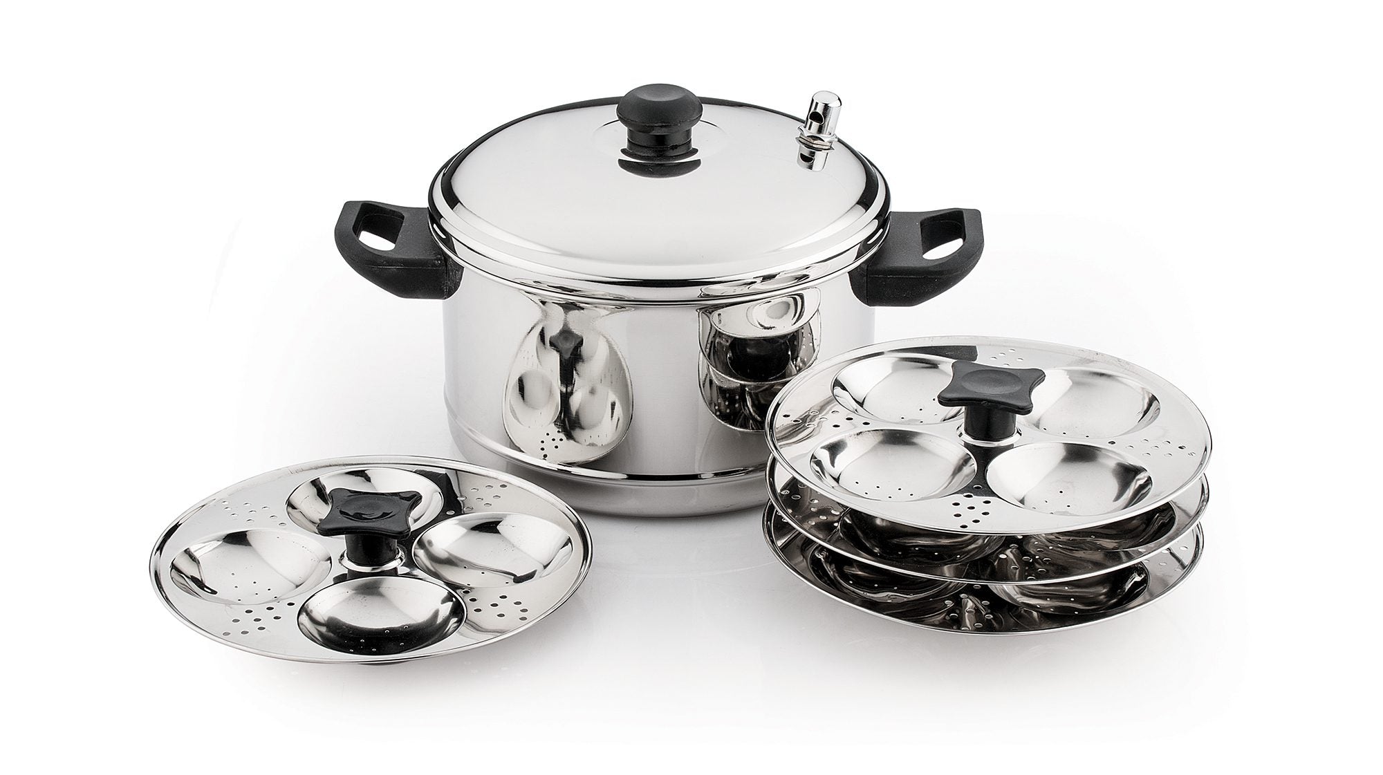 Coconut Stainless Steel Idli Cooker - Heavy Gauge, Mirror finish, Indu ...